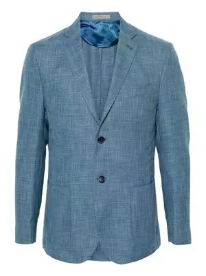 Corneliani Mélange Single-breasted Blazer - Blue