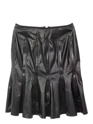 JUNYA WATANABE COMME DES GARCONS 2010s Zip-up Pleated Mini Skirt - Black