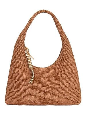 LOEFFLER RANDALL Willow Crochet Raffia Shoulder Bag - Brown