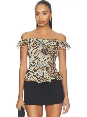 Lioness LIONESS Timeless Ruffle Top In Multi. Size XXS. Also Multi