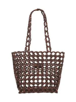 Madewell Wood Bead Tote Bag - Brown