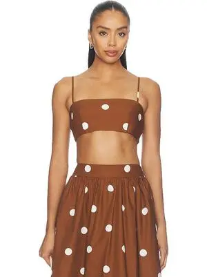 Susana Monaco Polka Poplin Crop String Top In . Also - Multi