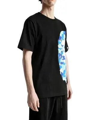 A BATHING APE Camo-print Logo-patch T-shirt - Black