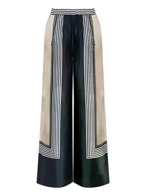Max Mara Silk Palazzo Pants - Blue
