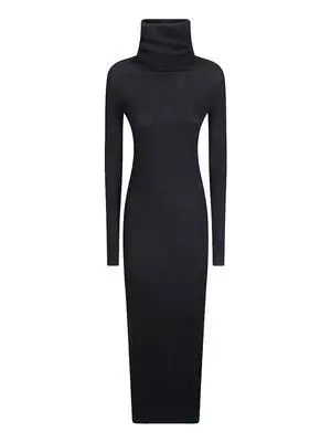 Rick Owens Ribbed-knit Roll-neck Midi Dress - Black