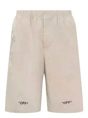 Off-White Logo-print Shorts - Neutrals