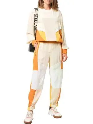 Stella McCartney Lacey Patchwork-design Tapered Trousers - Neutrals