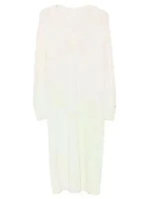 Liviana Conti V-neck Knitted Midi Dress - Neutrals