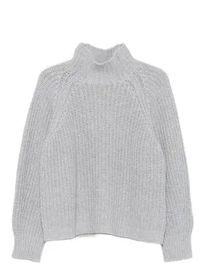 Liviana Conti Ribbed-knit High-neck Sweater - Grey