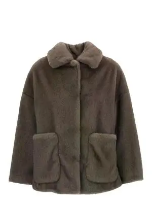 Herno Faux-fur Patch-pocket Jacket - Grey