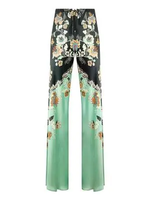 Roberto Cavalli Floral-print Drawstring Trousers - Black
