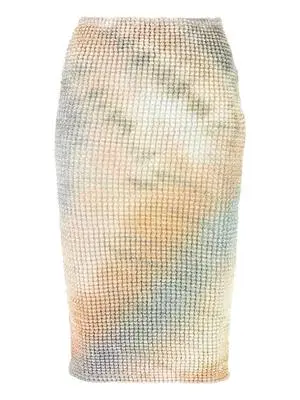 Off-White Tie-dye Pencil Skirt - Neutrals