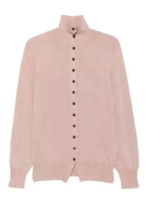 Liviana Conti High-neck Button-up Cardigan - Neutrals