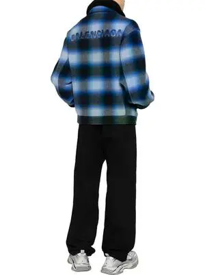 Balenciaga Check-pattern Shirt Jacket - Blue