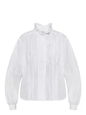 MARANT ETOILE Ruffled Broderie-anglaise Shirt - White