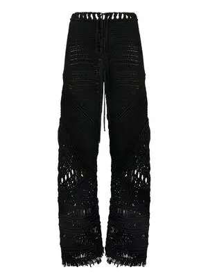 Alberta Ferretti Crochet-mesh Trousers - Black