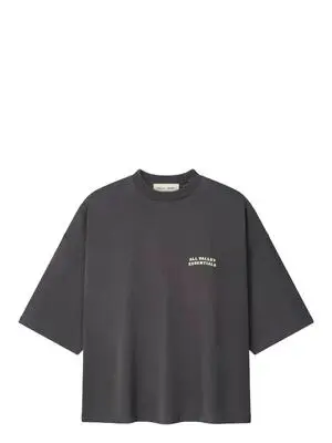 ESSENTIALS Merch Tee Logo-print Drop-shoulder T-shirt - Grey