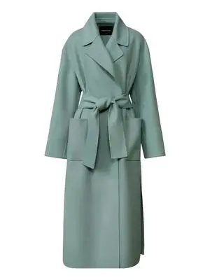 Fabiana Filippi Belted Patch-pocket Coat - Blue