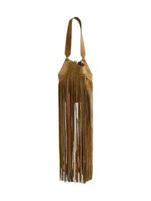 Khaite Lotus Fringe Shoulder Bag - Brown