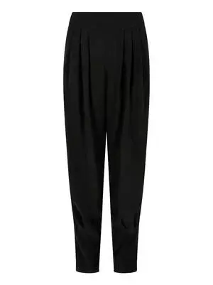 Giorgio Armani Pleated Tapered Trousers - Black