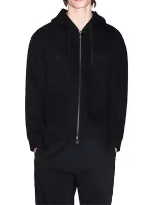 Armani Exchange Zip-up Pocket-detail Hoodie - Black