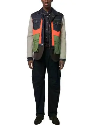 Dsquared2 Patchwork Buttoned Jacket - Blue