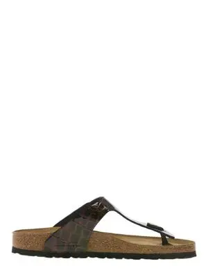 BIRKENSTOCK Gizeh Crocodile-effect Sandals - Brown