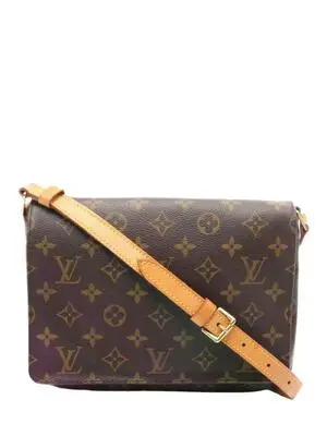 LOUIS VUITTON 2001 Monogram Musette Tango Shoulder Bag - Brown