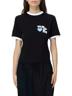 MSGM Logo-print Ringer T-shirt - Black