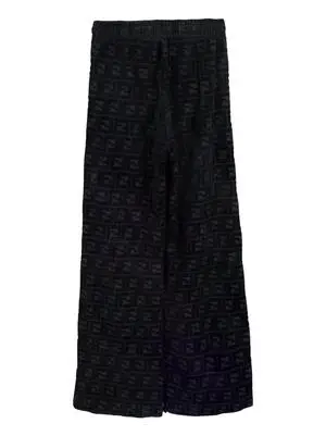 Fendi Ff Monogram Velvet Trousers - Black