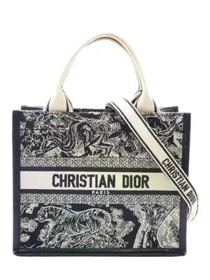 Dior 2010s Small Book Tote Logo-print Tote Bag - Blue