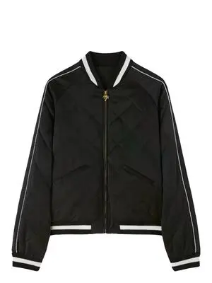Palm Angels Logo-embroidered Quilted Jacket - Black