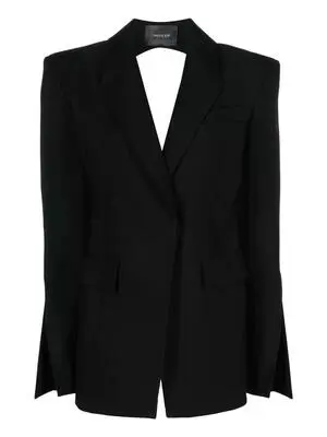MUGLER Open-back Single-breasted Blazer - Black