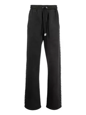 Off-White Eyelet-embellished Track Pants - Black