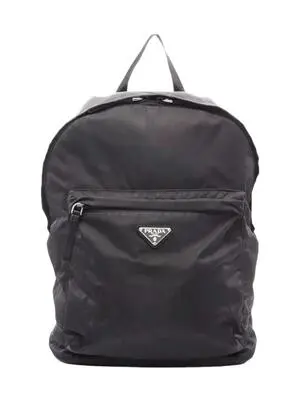 Prada 2000s Logo-triangle Backpack - Black