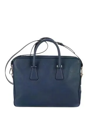 Prada Saffiano-leather Briefcase - Blue