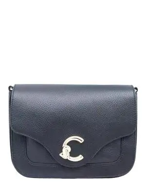 COCCINELLE Logo-plaque Pebbled-leather Shoulder Bag - Black