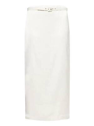Anna October Pencil Satin Midi Skirt - Ivory