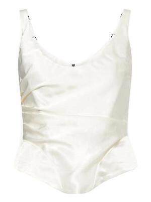 Anna October Florance Pleated Satin Corset - Ivory