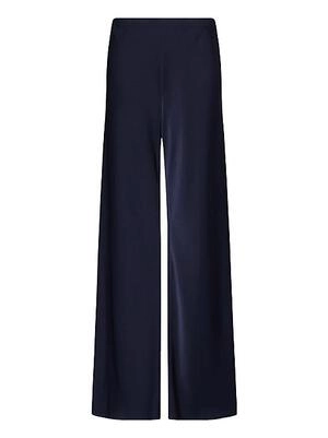 Veronica Beard Braddock Wide-leg Satin Trousers - Navy