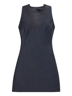 SIR. Mathias Wool-blend Mini Dress - Slate