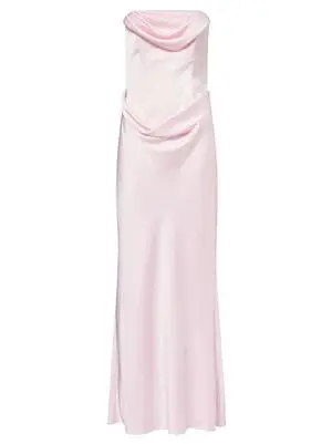 ROTATE BY BIRGER CHRISTENSEN Corsage Draped Satin Maxi Dress - Blushing Bride