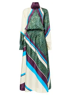 ALEMAIS Joni Printed Silk Midi Dress - Multi