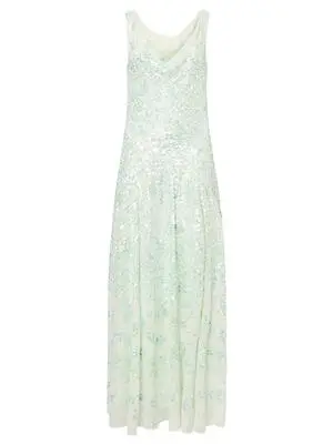NEEDLE & THREAD Freya Georgette Sequin-embellished Gown - Soft Mint