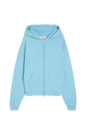 CHERRY LOS ANGELES Distressed Hooded Cotton Sweatshirt - Blue Light