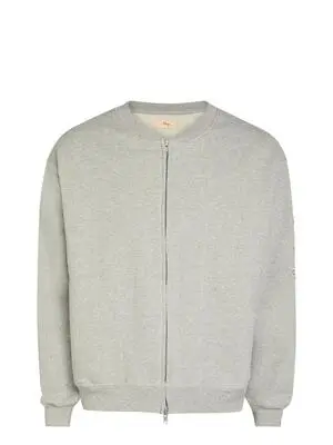 CHERRY LOS ANGELES Gecko Embroidered Zip-through Cotton-blend Sweatshirt - Grey