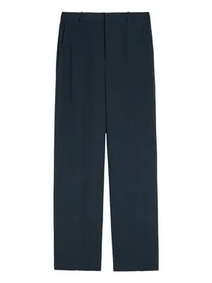 Vince Relaxed Straight-leg Crepe Trousers - Navy