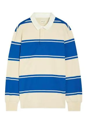 Gant Striped Cotton Rugby Shirt - Blue