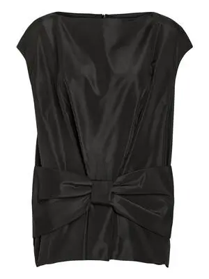 Simone Rocha Bow-appliqué Taffeta Top - Black