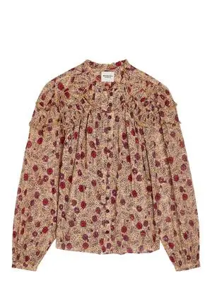 Isabel Marant Étoile Christa Ruffled Floral-print Cotton Shirt - Multicoloured